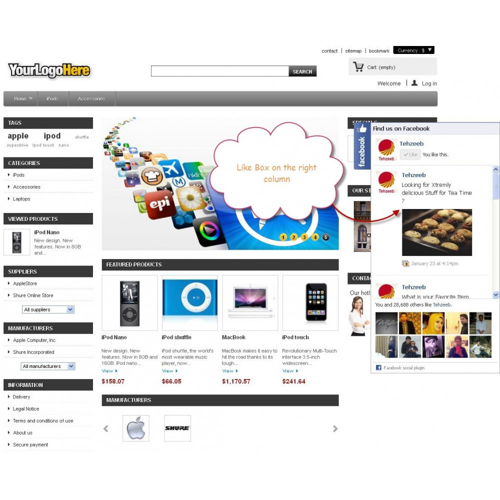 Prestashop Facebook Like Box Module