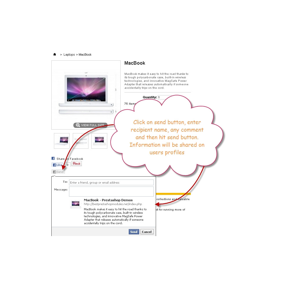 PrestaShop Facebook Send Button & Facebook Modules