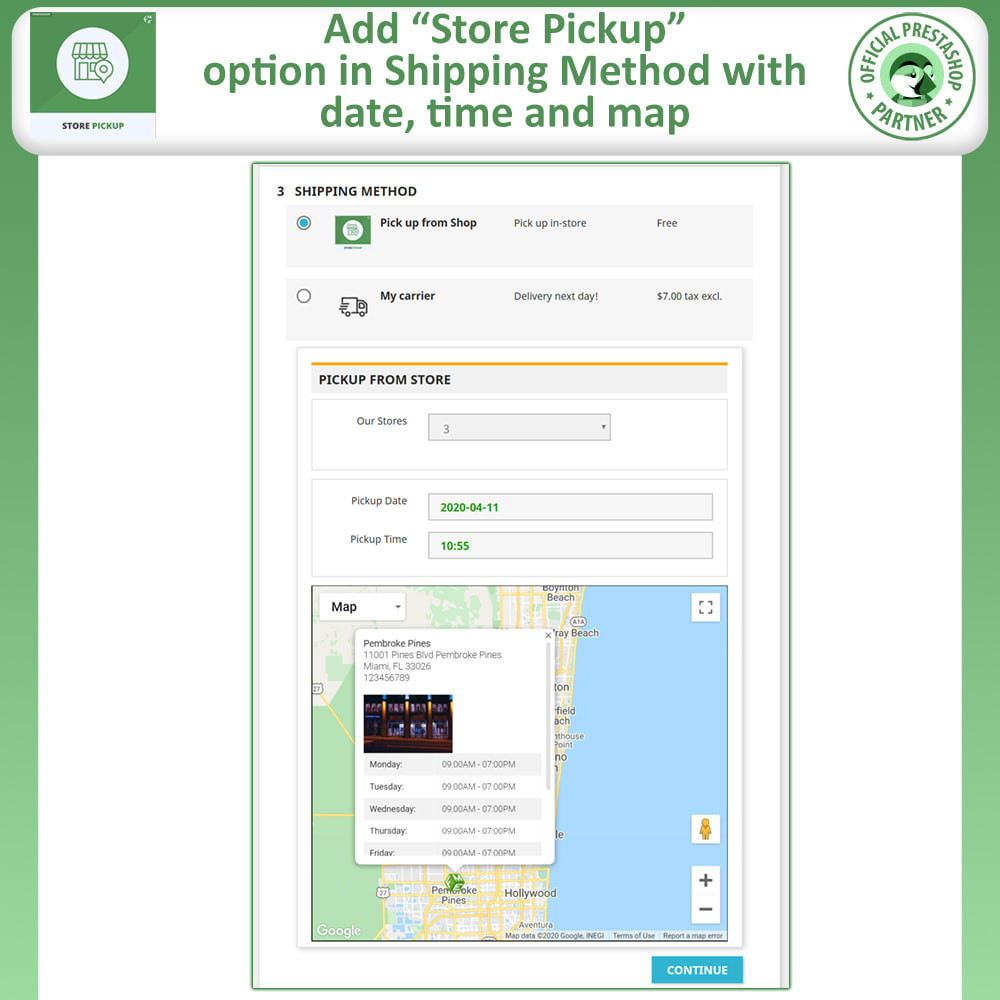 Module de retrait en magasin PrestaShop: commandes locales