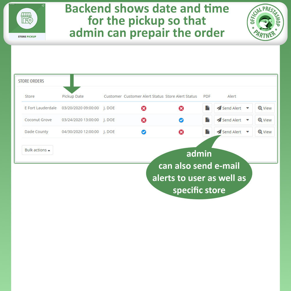 Module de retrait en magasin PrestaShop: commandes locales