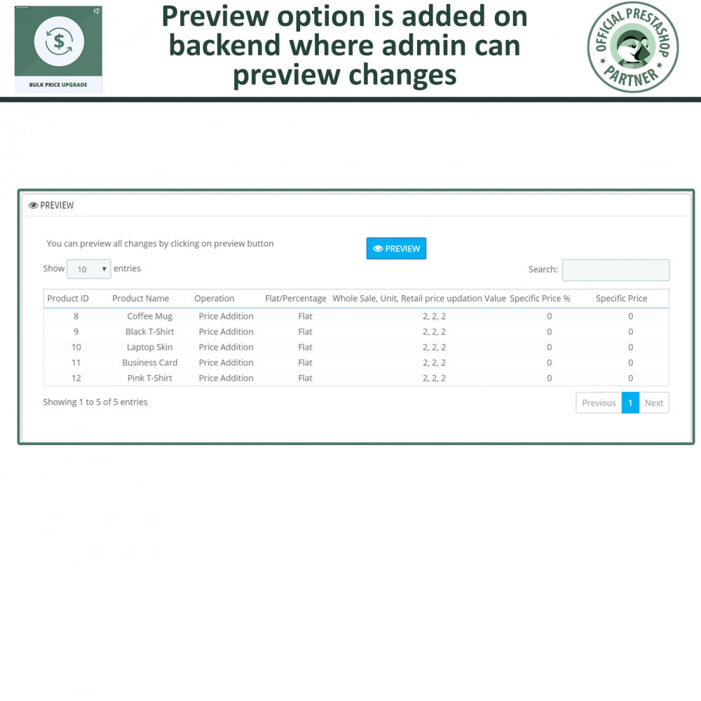 Bulk Product Price Update - Prestashop Addons