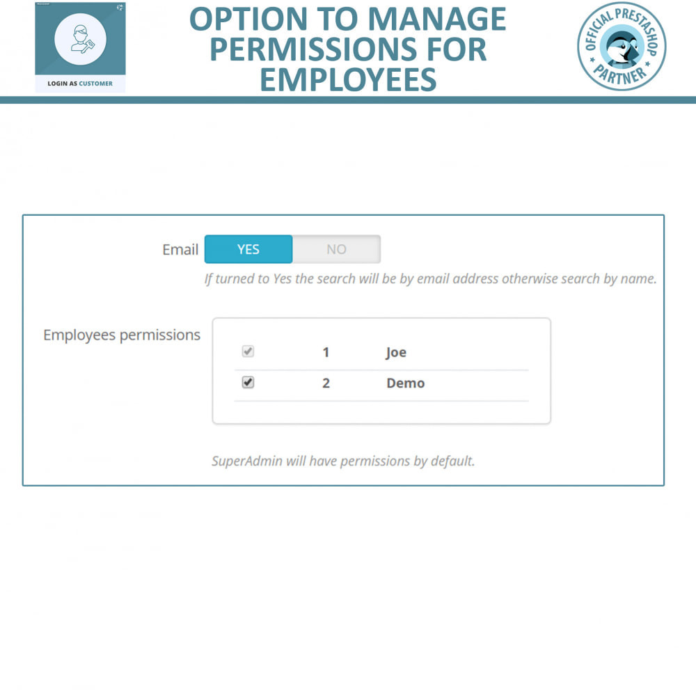 Prestashop Admin Login as Customer Module
