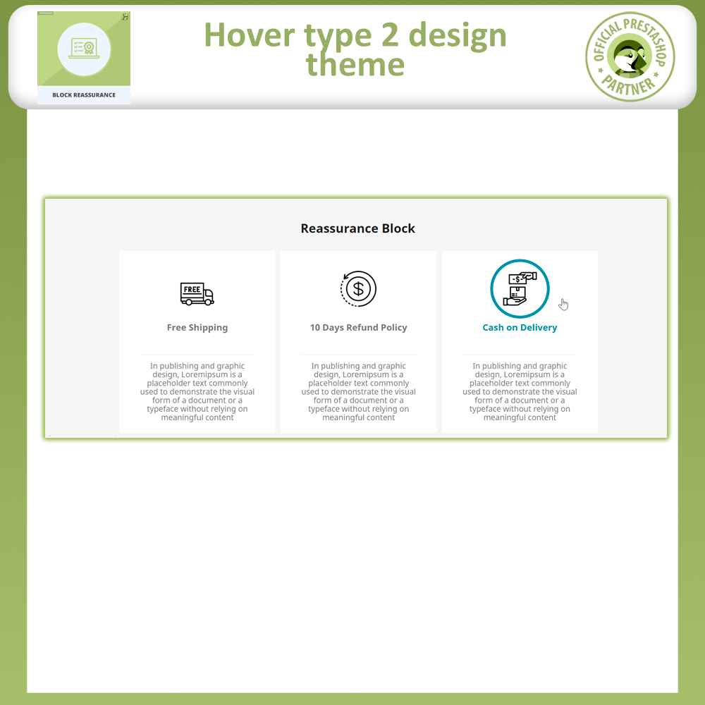 Block Reassurance with Animation - Prestashop Addons