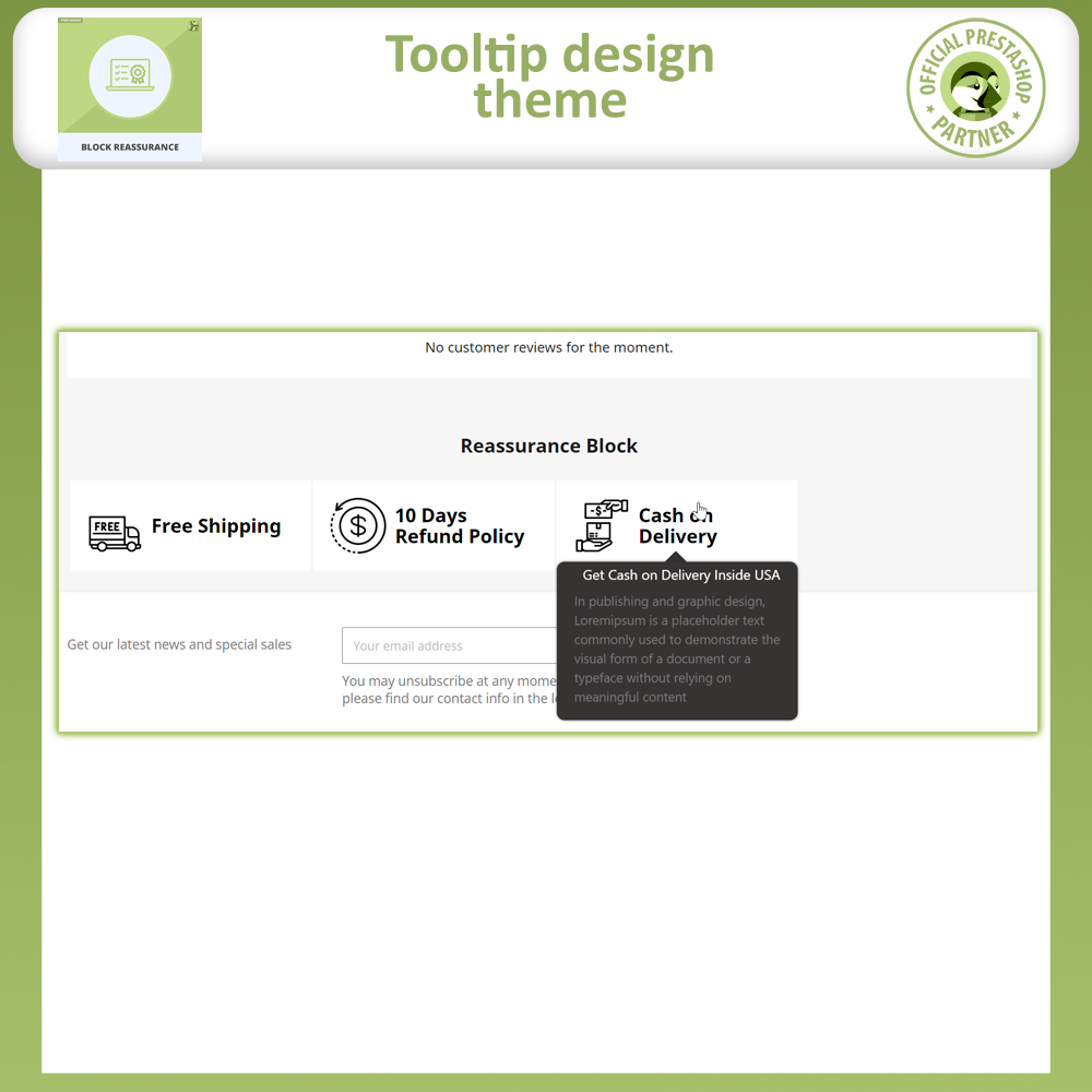 Block Reassurance with Animation - Prestashop Addons