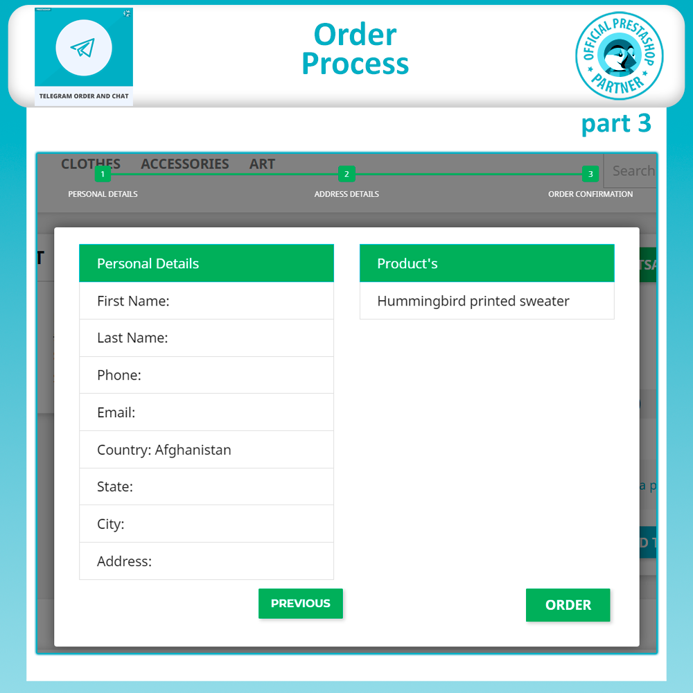 PrestaShop Telegram Chat & Order Notification Integration
