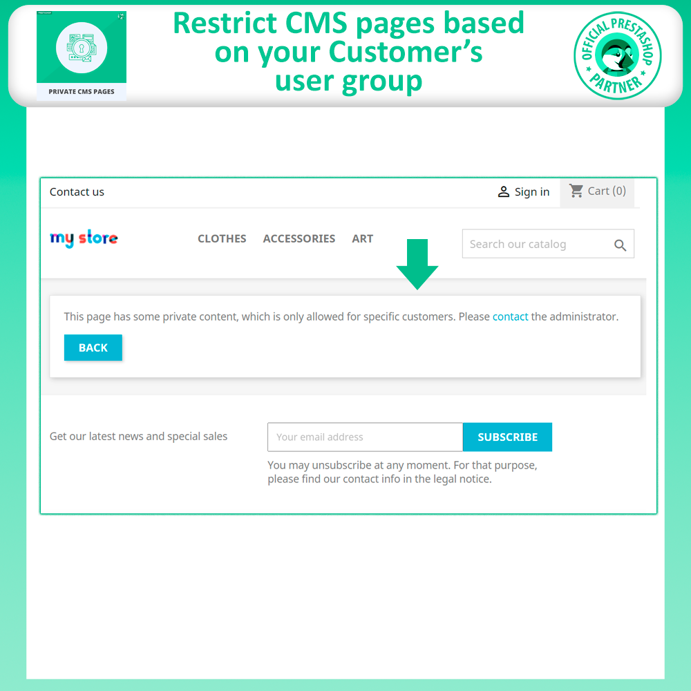 Prestashop Private CMS Pages Module | B2B Restriction