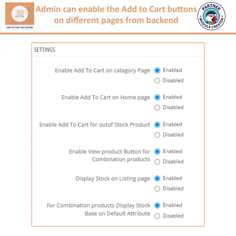 Botón gratuito de Add to Cart en listado de PrestaShop