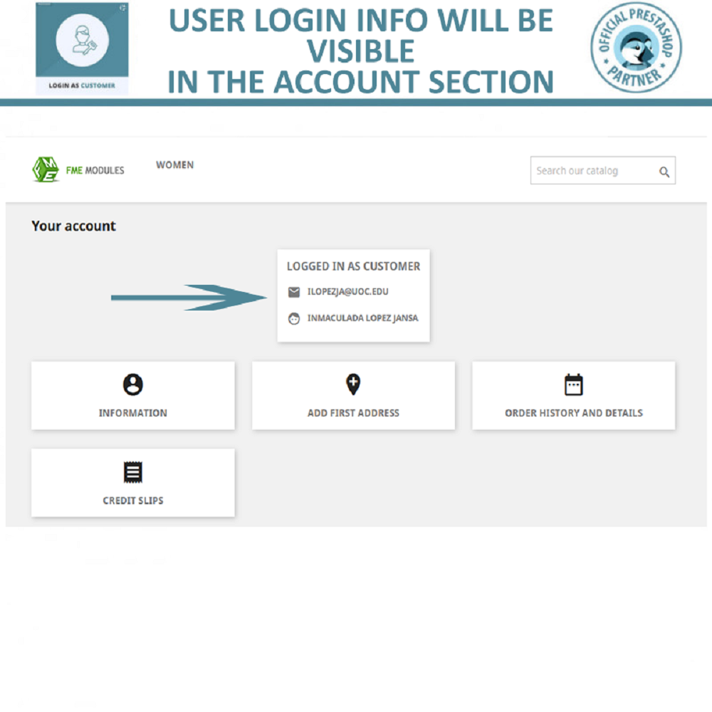 Login como Cliente - Prestashop