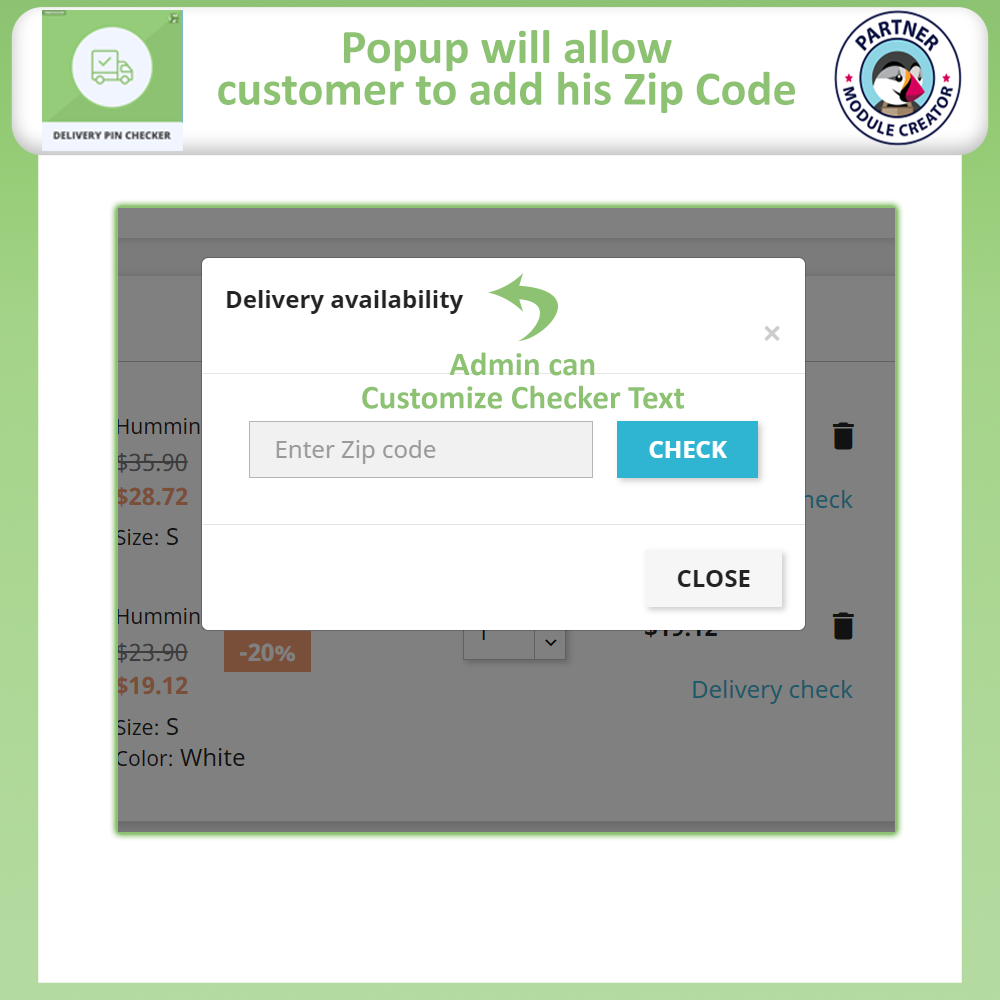 Vérificateur de Code Postal - Prestashop