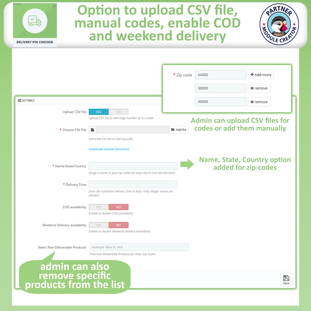 Vérificateur de Code Postal - Prestashop