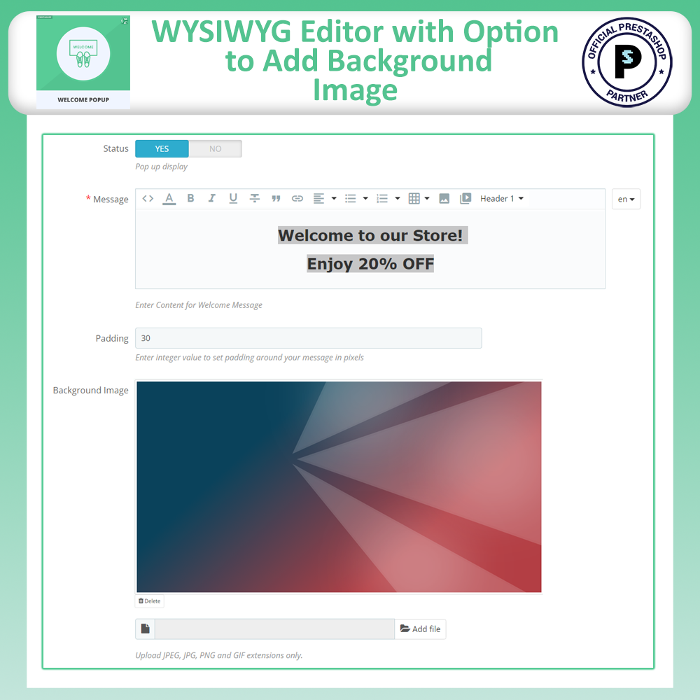 Prestashop Free Welcome Popup Module