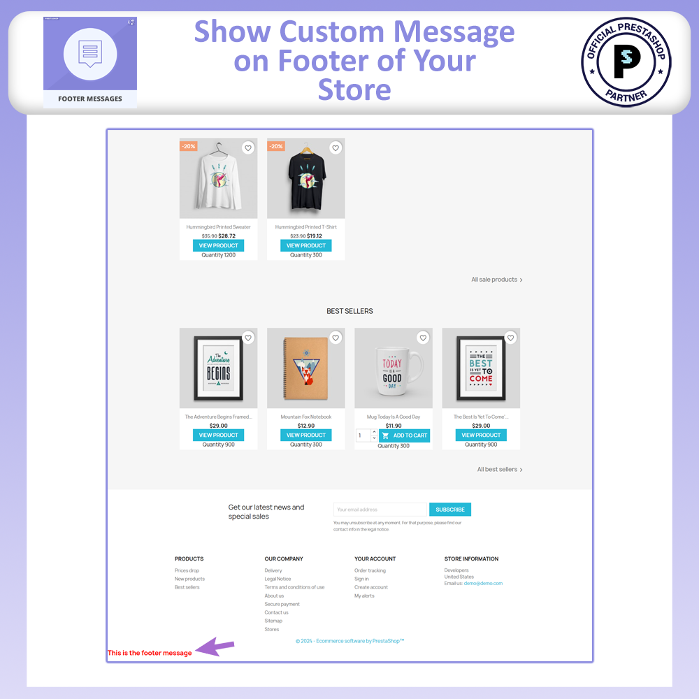 Custom Footer Message - Free Prestashop Addons