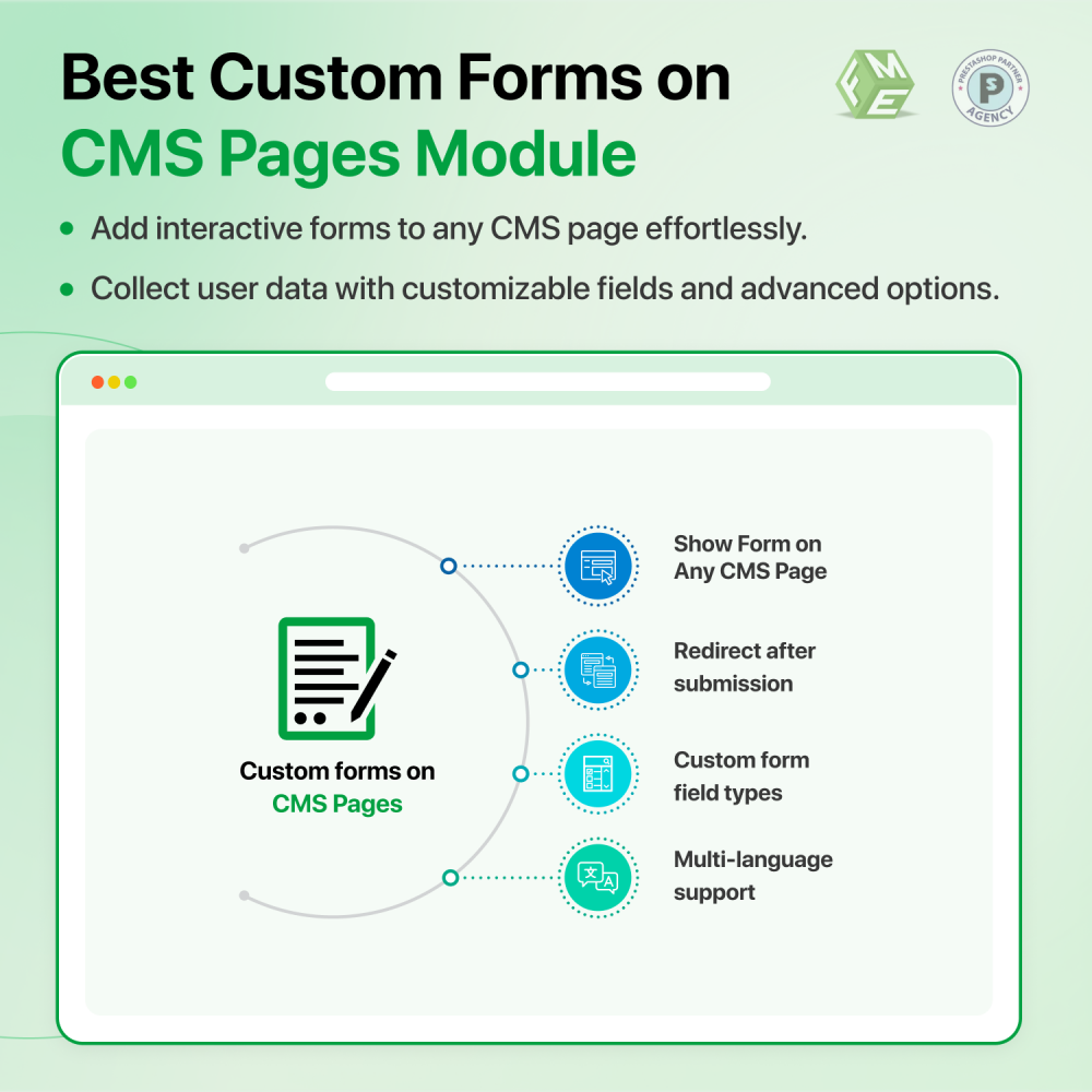 Formulaire de page CMS PrestaShop