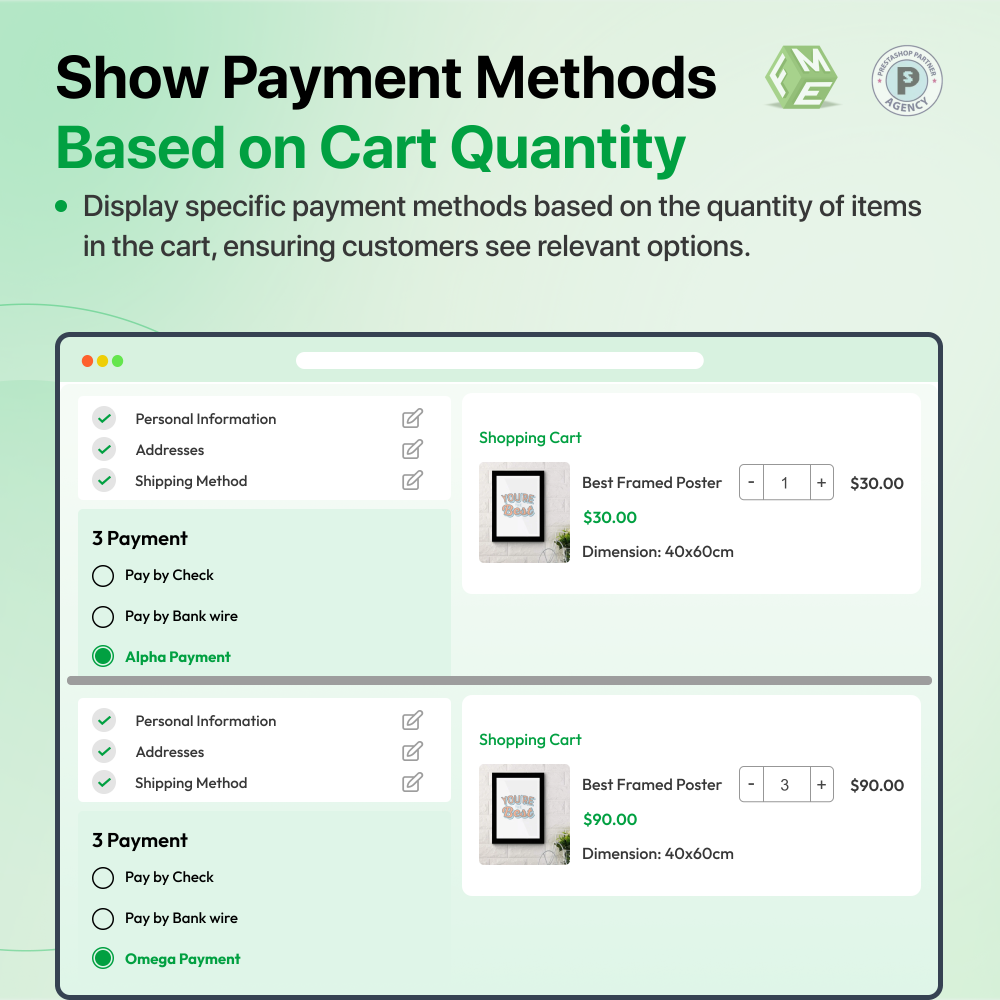 Prestashop Custom Payment Method: Multiple payment methods