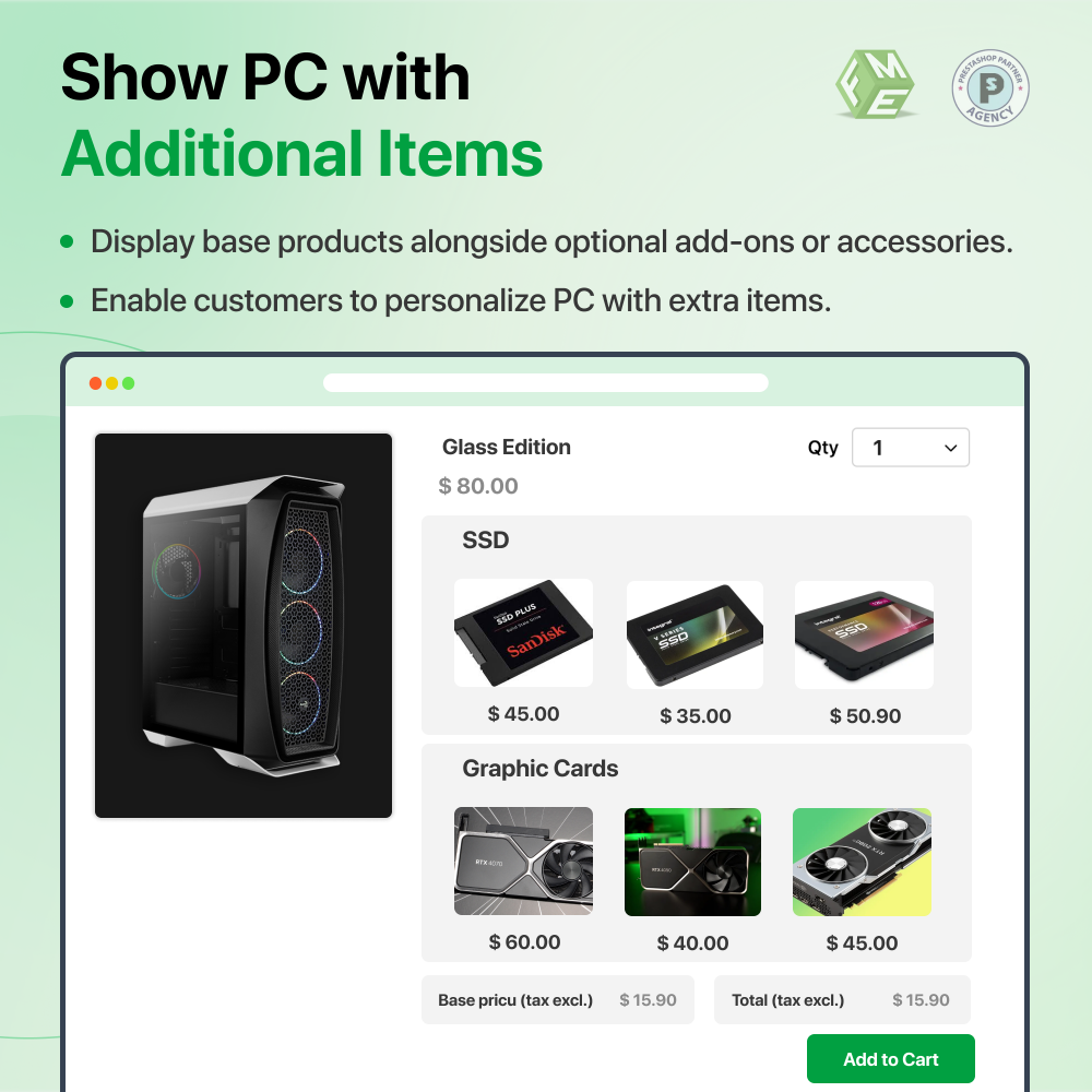 Constructeur de PC avancé:PC personnalisé PrestaShop