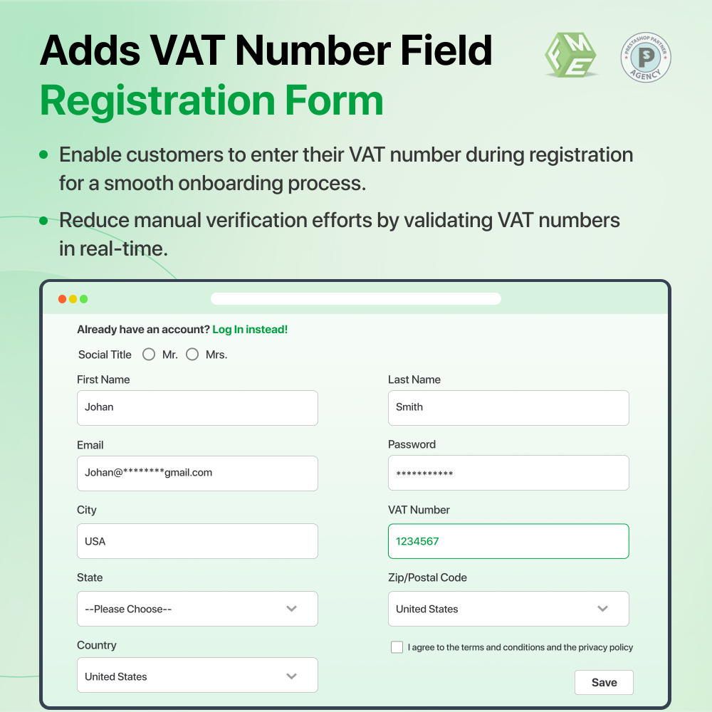 Prestashop VAT-Nummer validieren