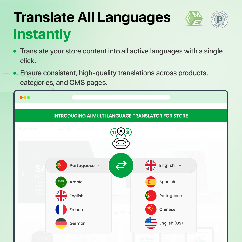 PrestaShop AI Translation Module - ChatGPT | Gemini